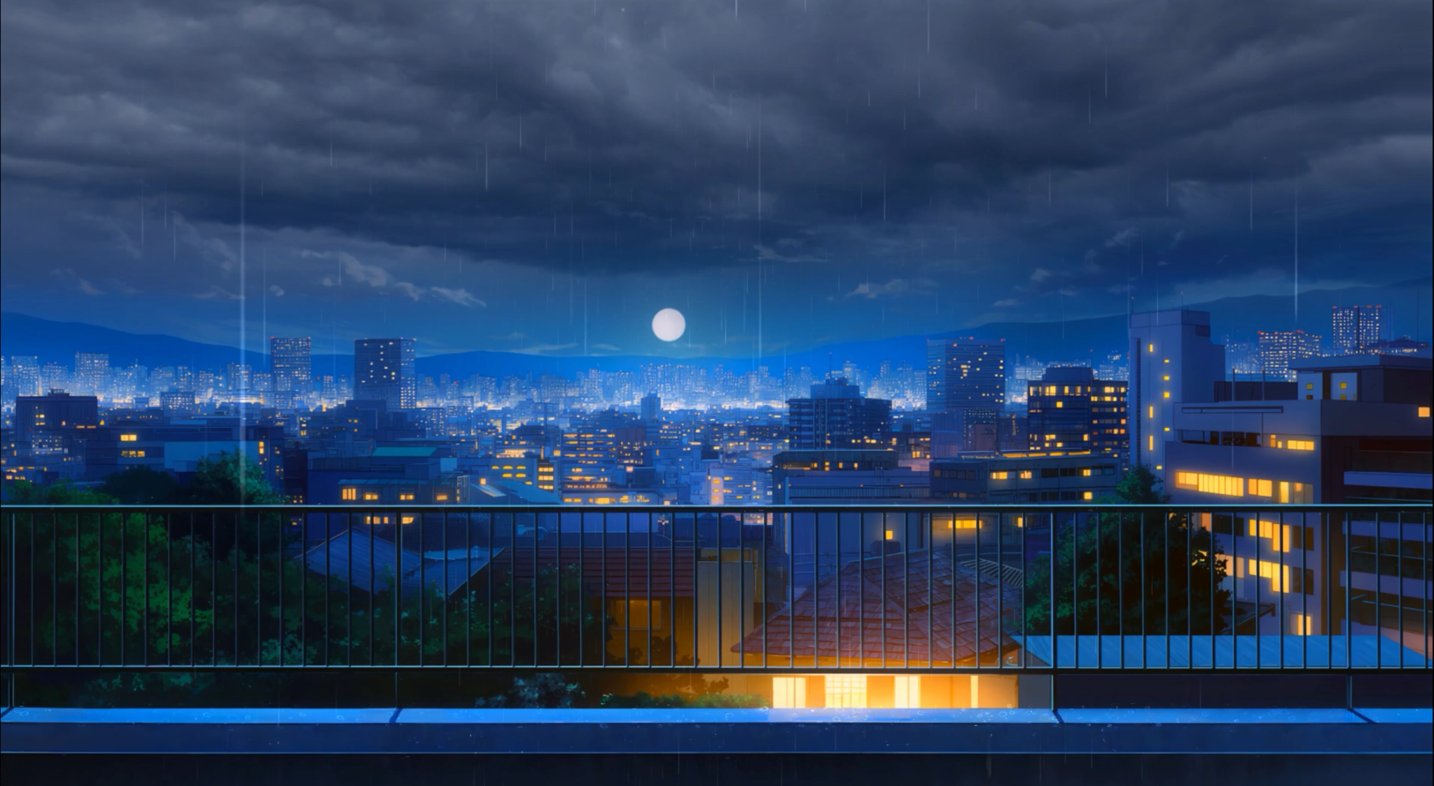 Lofi Night Rain Beautiful 4k Live Wallpaper