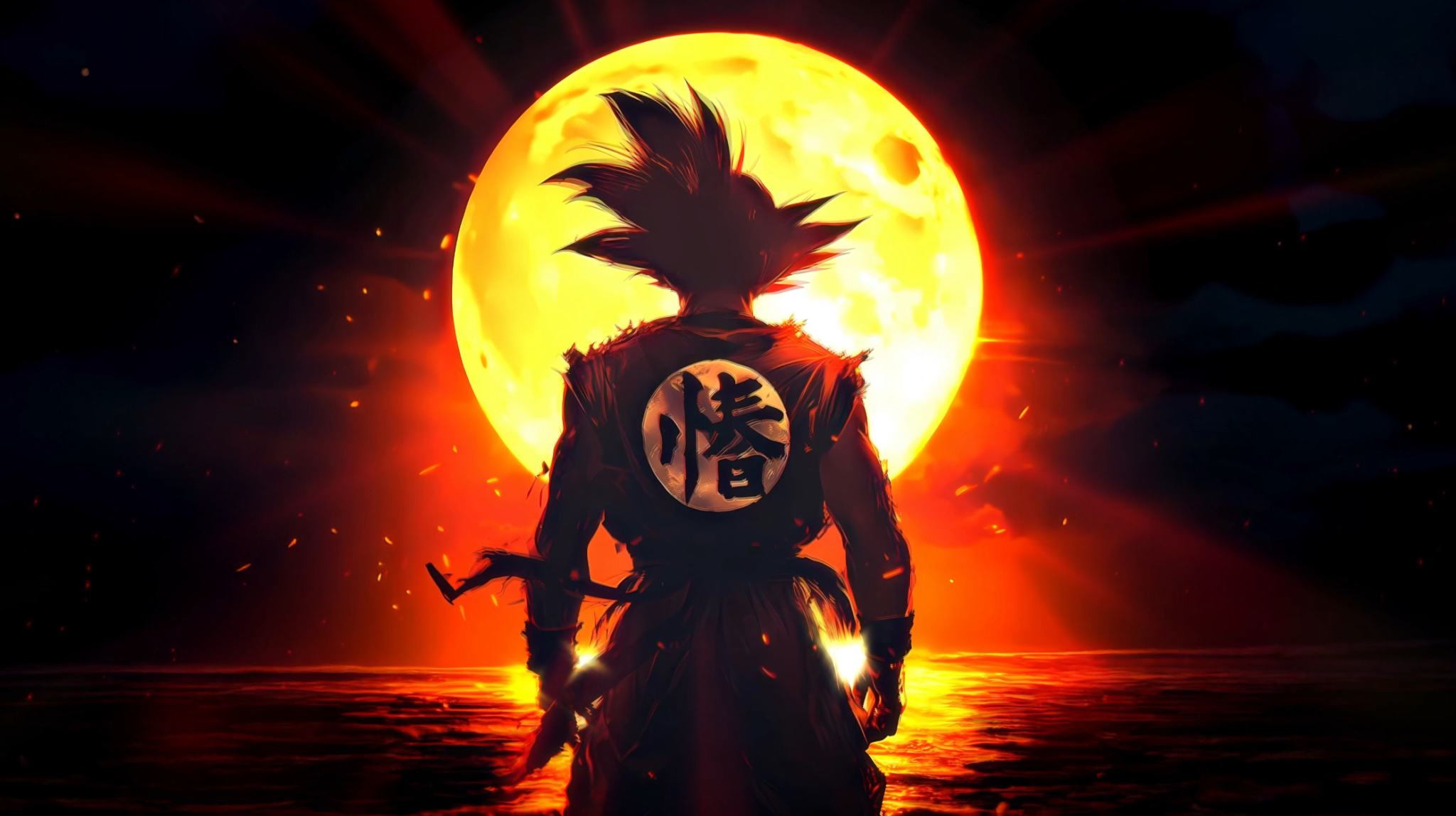 Sunset Waves Goku Beautiful 4K Live Wallpaper