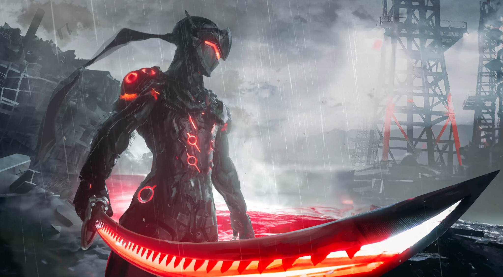 Genji Rain Overwatch 4K Live Wallpaper - Livewallpaper For You