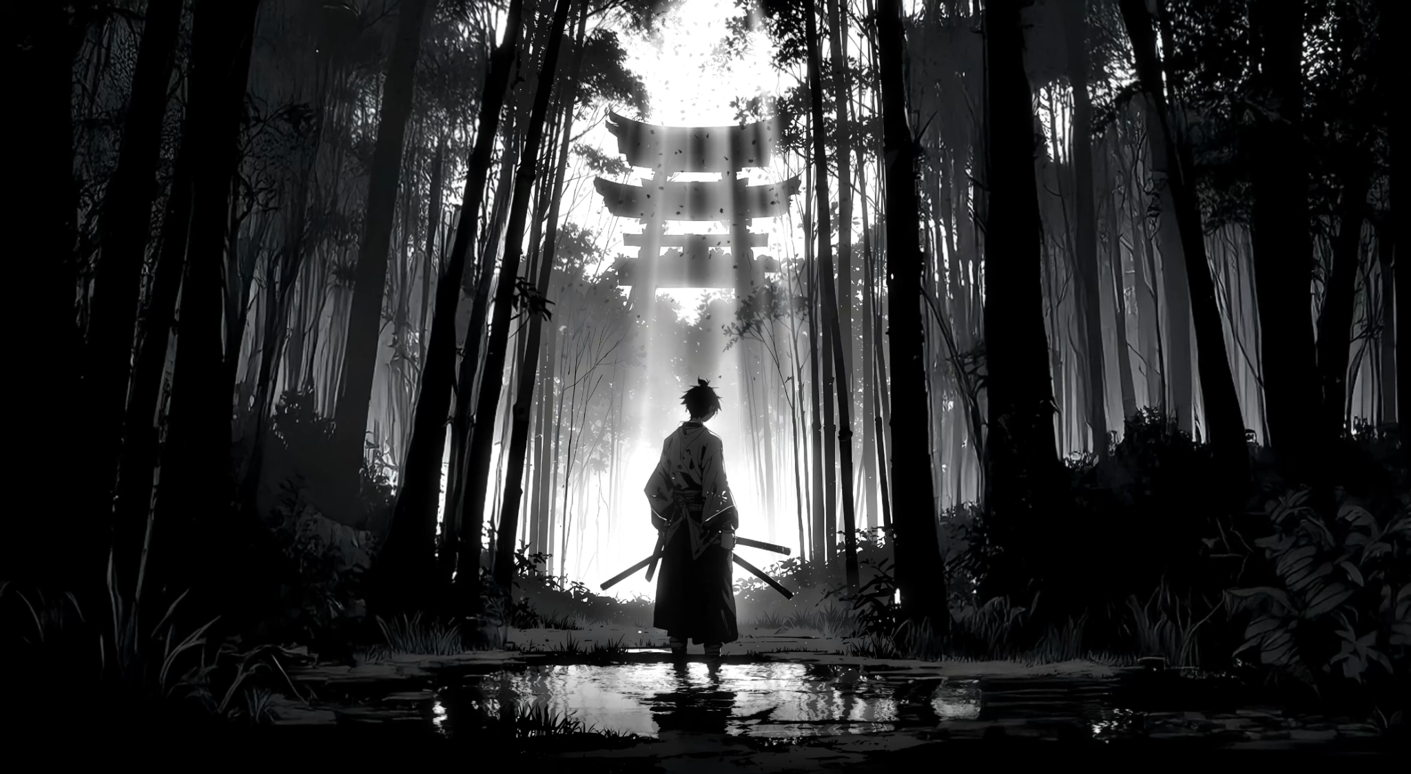 Torii Shadow Ronin Beautiful 4K Live Wallpaper