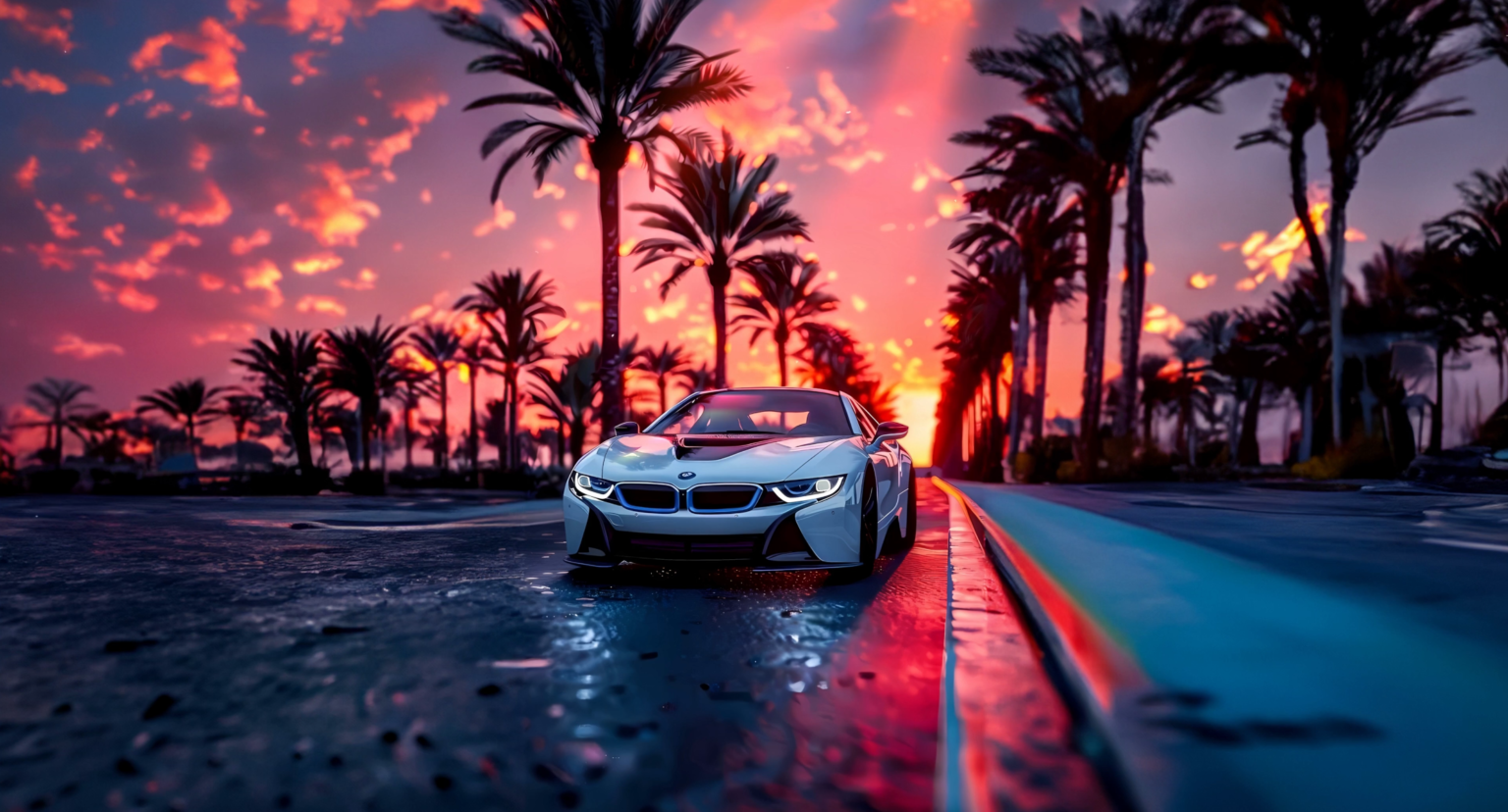BMW Sunset Ride Beautiful 4K Live Wallpaper