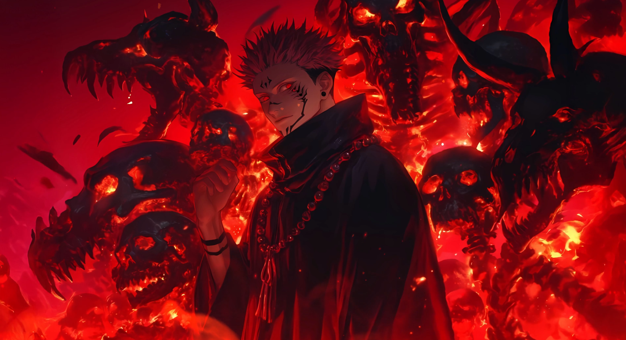Crimson Skull Sukuna Beautiful 4K Live Wallpaper