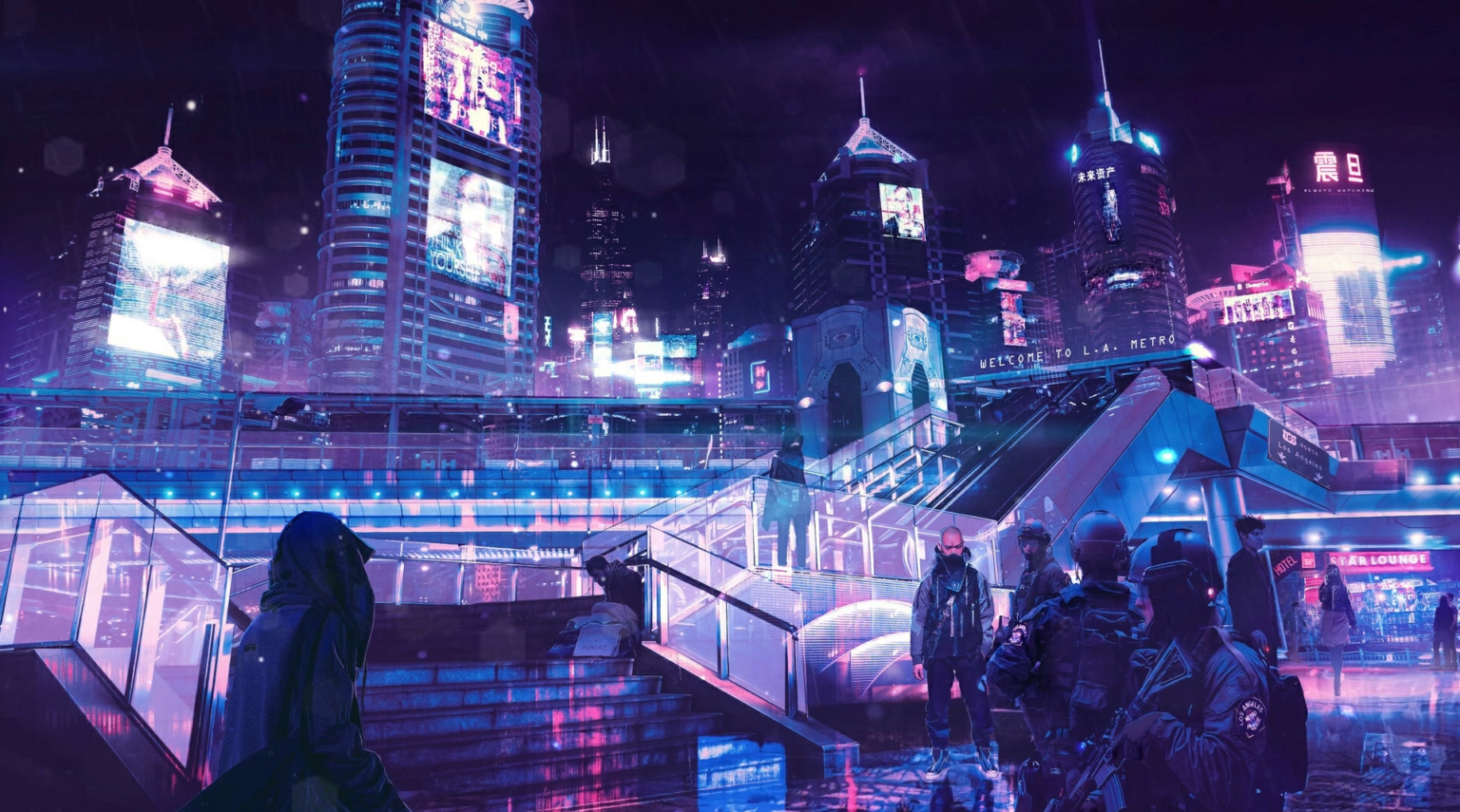 Neon Glow Pixel City Beautiful 4K Live Wallpaper