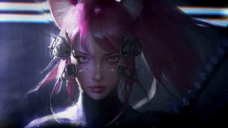 Neon Samurai Girl Beautiful 4K Live Wallpaper