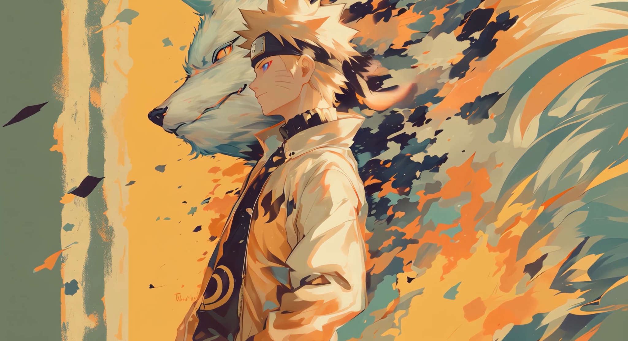 White Kurama and Naruto Beautiful 4K Live Wallpaper