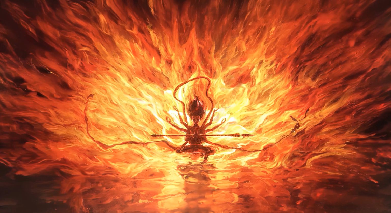 Nezha’s Fiery Fury Beautiful 4K Live Wallpaper