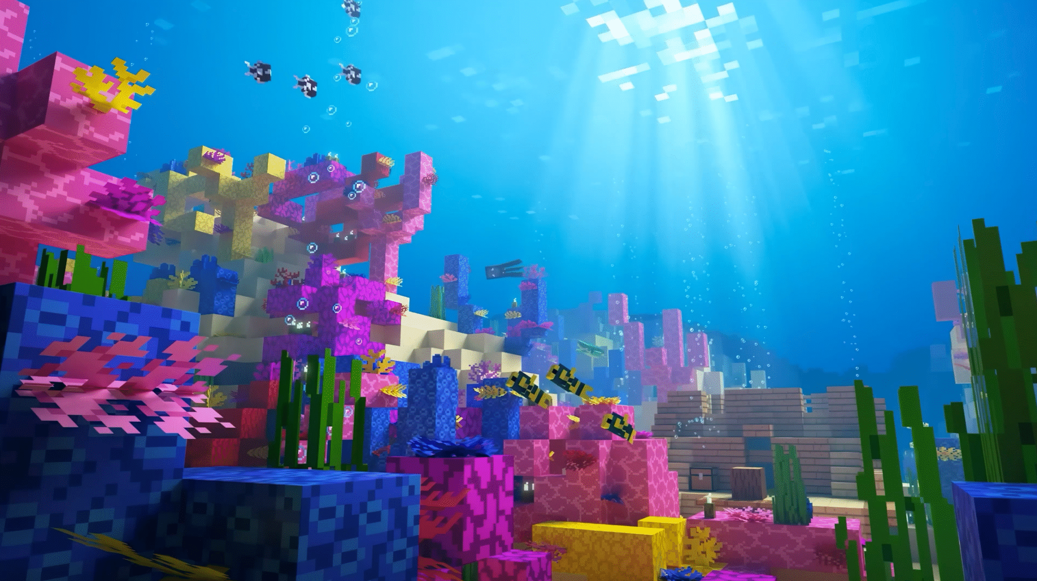 Aquarium Build in Minecraft Beautiful 4K Live Wallpaper
